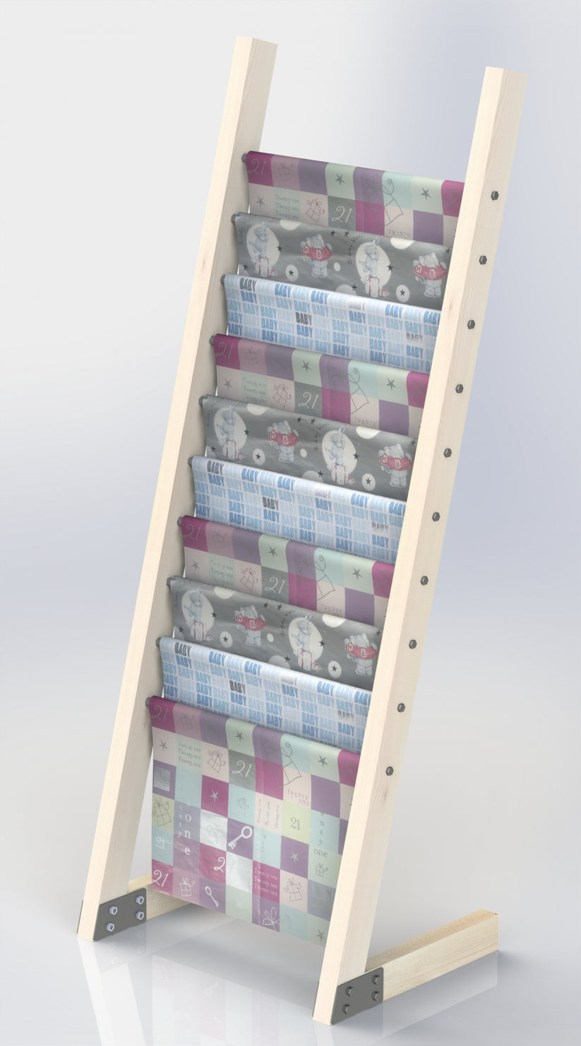Flat Pack Wooden Gift Wrap Display – Wire Fittings